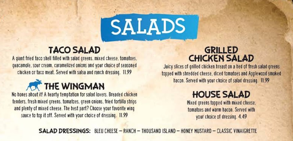Blue Moose Burgers & Wings Restaurant Menu | Best Wings & Burgers in ...